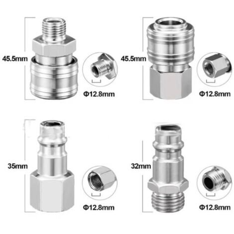 10 Pcs Pneumatic Quick Coupler Kit for Compressor, 1/4" BSP, Quick ...