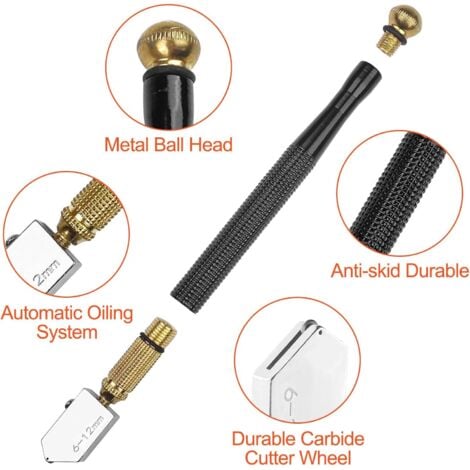 Professional Diamond Glass Cutter Metal Alloy Manual Glass Sharpener for Thick Glass Window ...