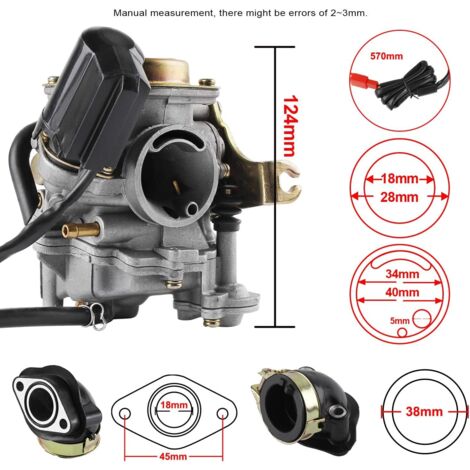 18mm Replacement Carburetor with Intake Manifold for Rex RS 400 / RS ...