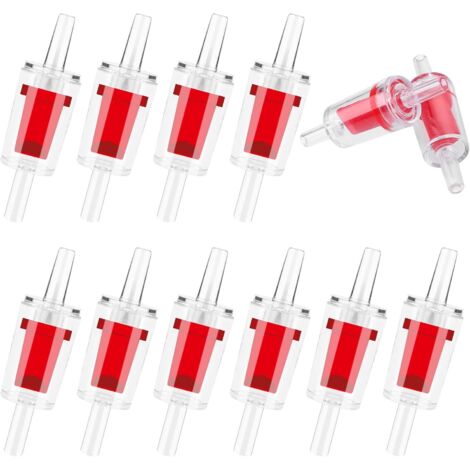 10 Pack Plastic One-Way Check Valves for Air Pumps - Fits Standard 3/16 ...