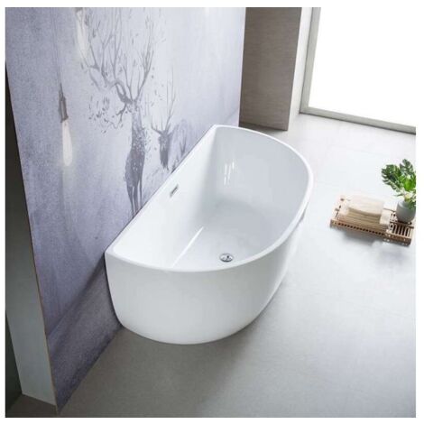 BELLA – SEMI-INSEL-BADEWANNE – Wandmontierte Badewanne – elegant und ...