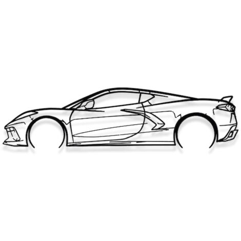 DECORAZIONE DA PARETE IN METALLO - CORVETTA C8 DETTAGLIATA ...