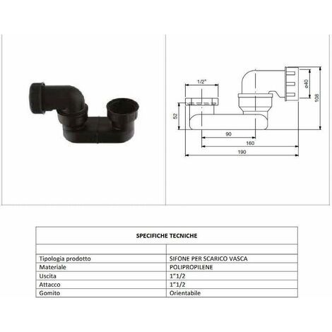 Siphon-Set und Badewannen-Ablaufsäule Vicario KITVICARIO1