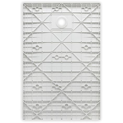 Duschwanne aus mattweißem Harz in Steinoptik, 160 x 80 cm, rutschfest ...