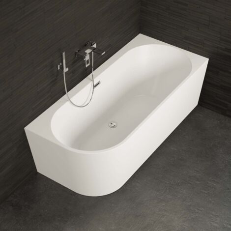 Baignoire semi-îlot Murale CAPRI 180 Droite L. 180 x l. 81 cm, by SPALINA