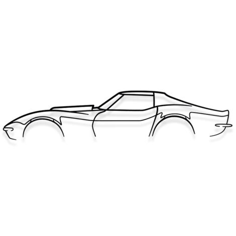DÉCORATION MURALE EN MÉTAL - Silhouette de voiture - Corvette C3 L88 ...