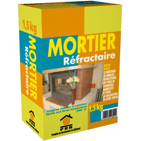 Mortier Réfractaire 1.5kg - Résistance Thermique jusqu’à 900°C - Enduit ...