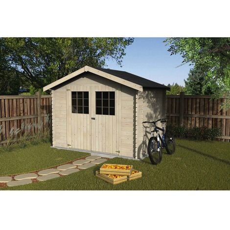 Abri jardin bois "Flodova" - 5.90 m² - 2.98 x 1.98 x 2.32 m - 28 mm