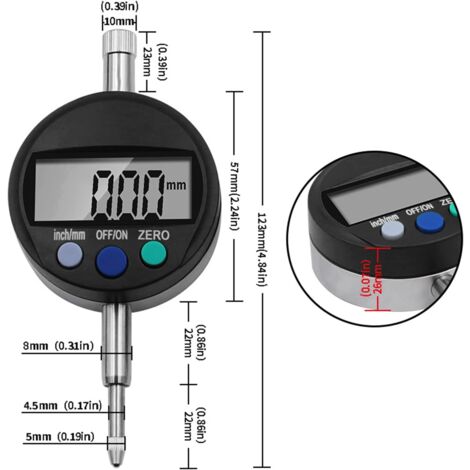 Micrometro elettronico da 0,01 mm Conversione strumenti di misurazione ...