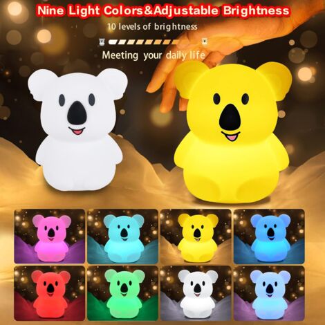 Luce notturna a LED Koala per bambini con telecomando a 9 colori ...