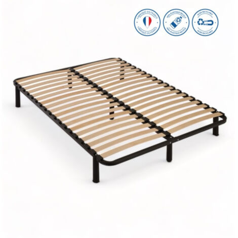 Rete a doghe 140x190 cm su gambe per letto a 2 posti Made in France