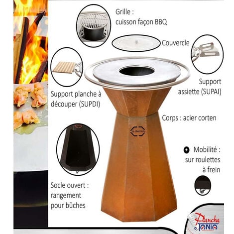 Tagliere in bambù con supporto in acciaio inox Le Churrasco per ...