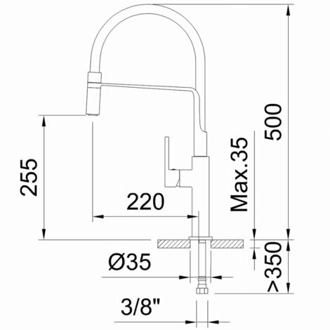 Miscelatore da cucina CLEVER Chef Slim - C3 Ø40 - 60143
