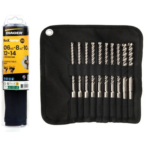 10 punte Rockfaster SDS Plus per calcestruzzo - DIAGER - 1003A