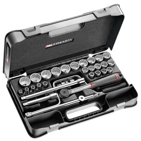 Set di bussole 1/2 12 esagono metrico S.161B FACOM 30 pezzi - S.161-5P12