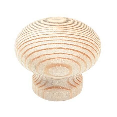 Pomello per mobili contemporanei in pino grezzo - Ø 40 mm - altezza 33 ...
