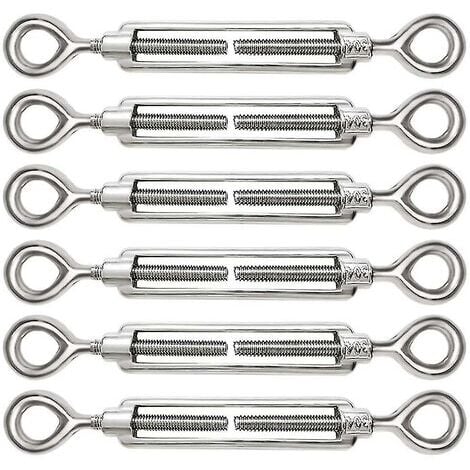 6 Stück M5 Kabelspanner, verstellbar, 304 Edelstahl, Kabelspanner, Öse und Öse für Tens-Draht