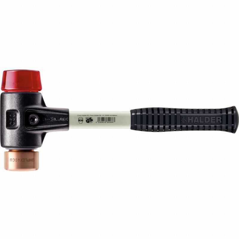 Mazo HALDER SIMPLEX Cobre / plástico con carcasa de hierro maleable reforzado y mango de fibra ...