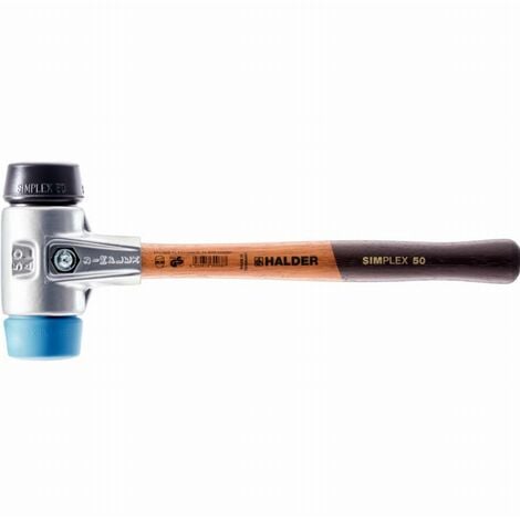 HALDER SIMPLEX maza TPE blando / TPE blando con carcasa de aluminio y mango de madera - D=60 mm ...