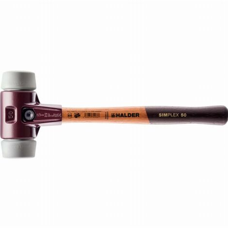 HALDER SIMPLEX Maza mediana de TPE con carcasa de hierro maleable y mango de madera - D=60 mm ...