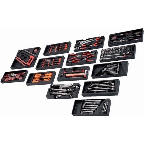 Carro SAM OUTILLAGE extra grande 6 cajones 202 herramientas módulos ...