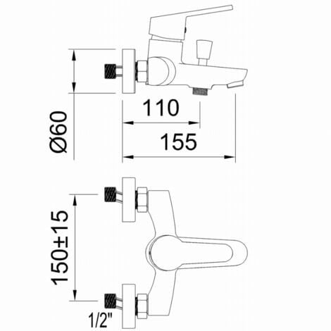 Mezclador de ducha CLEVER C2 - NF ECAU - 60551C