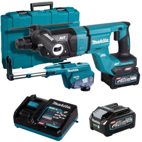 Taladro percutor SDS-PLUS 40V max Li-Ion - 28 mm XGT con kit de aspiración - MAKITA - con 2 ...