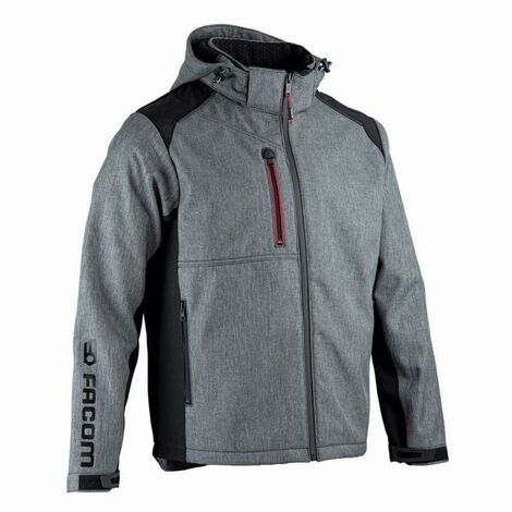 FACOM Trial Softshell Jacket Negro/Gris Talla L - FXWW2020E-L