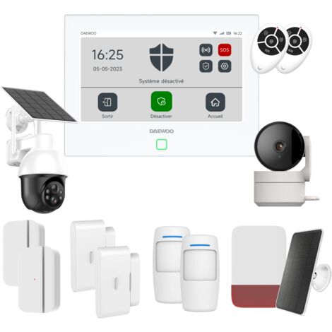 Daewoo Pack Alarme Connectée Wifi / GSM TOUCH AM501L 7 pouces - Système ...