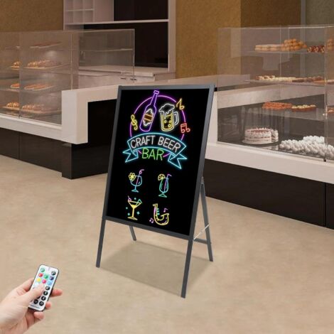 Lavagna luminosa a LED - 60 x 80 cm - Pannello pubblicitario illuminato ...
