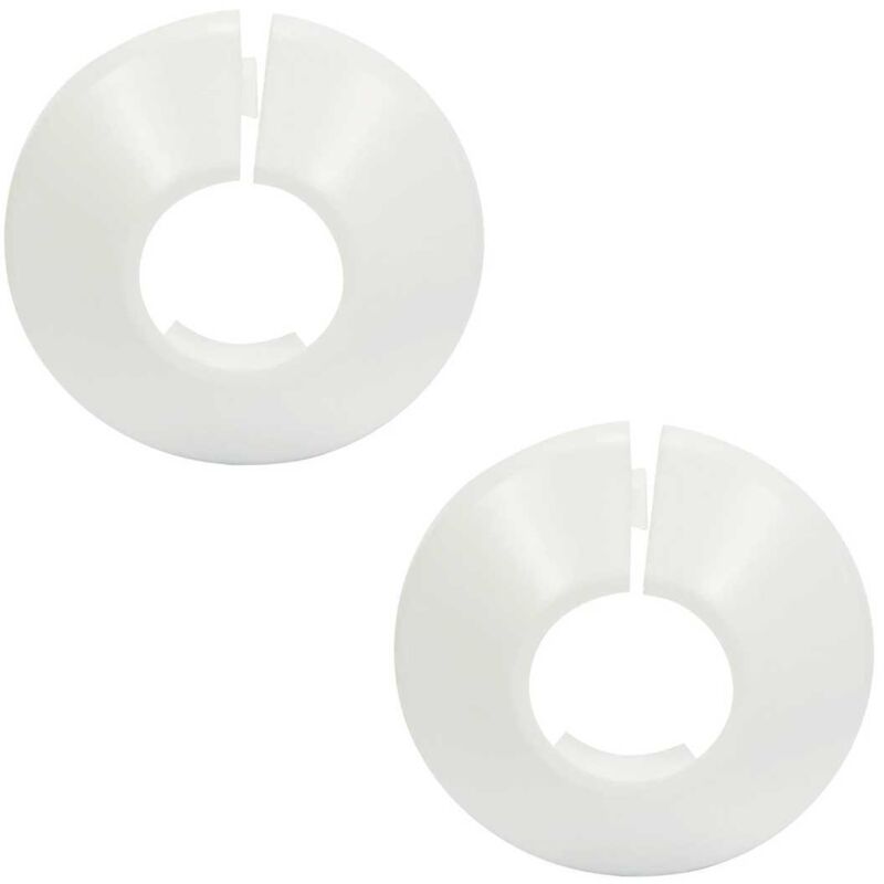 2pcs 2 x White PVC Radiator 20mm Pipe Cover Collar Rose