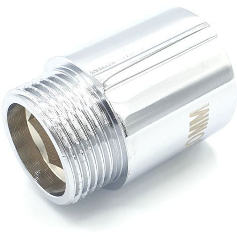 30mm long 3/4" BSP (22mm) Pipe Thread Extension Female x Male Chrome Brass