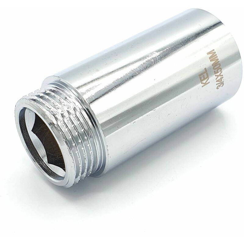 50mm long 3/4" BSP (22mm) Pipe Thread Extension Female x Male Chrome Brass