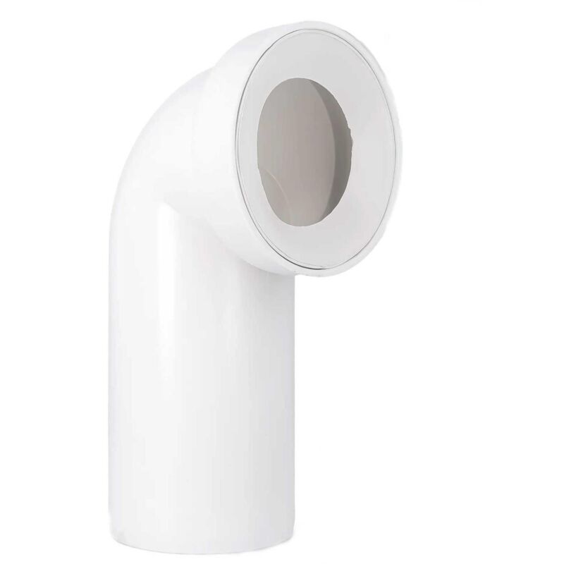 White WC Toilet Waste Water Pan Connector Soil Pipe 110mm 90 degree Elbow