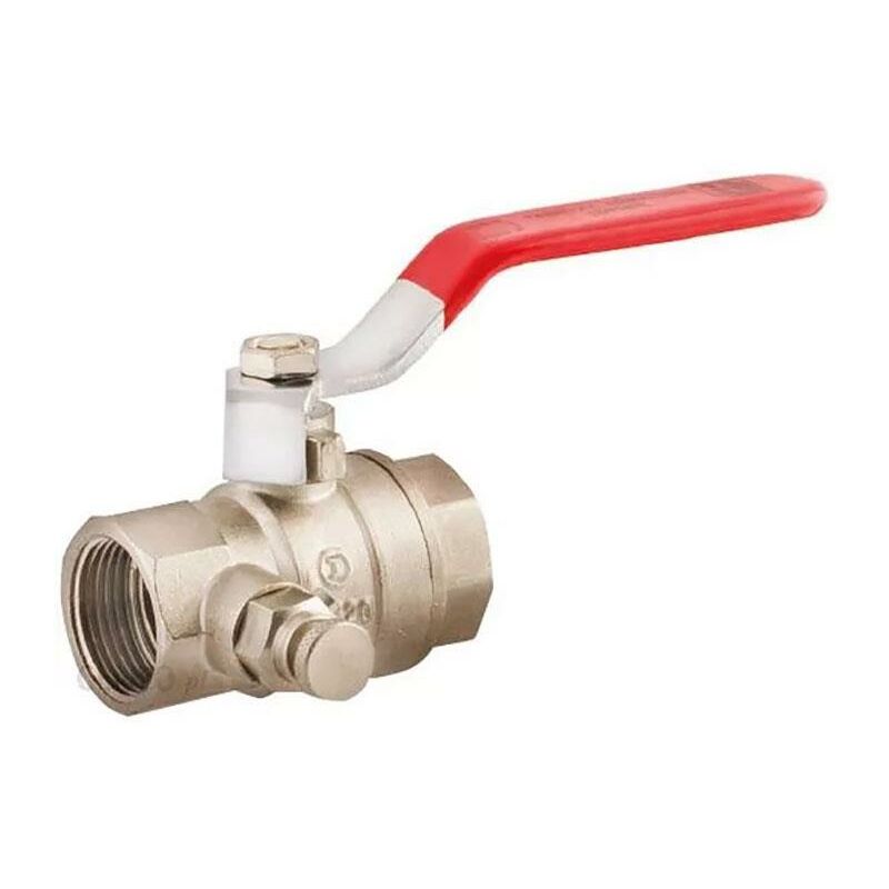 Lever Inline Water Ball Valve 1" Inch BSP Female Thread With Drain Valve