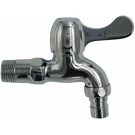 Chrome Plated Tap Cold Water Garden Watering Outdoor Wall Mounted Faucet