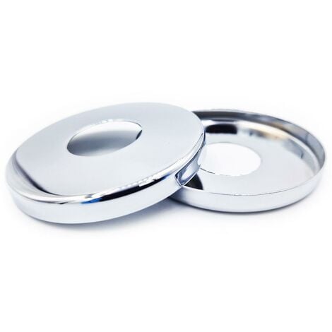 2 x 26mm G3/4 Chrome Tap Shower Pipe Cover High Collar Steel