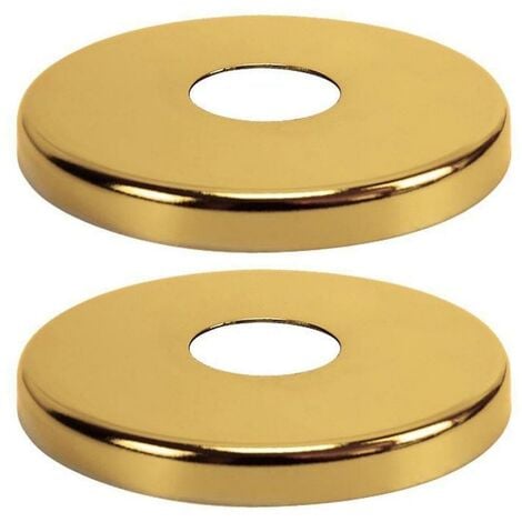 2 x 21mm G1/2 Gold Tap Shower Pipe Cover High Collar Steel