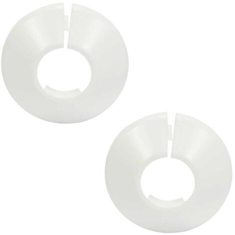 2pcs 2 x White PVC Radiator 16mm Pipe Cover Collar Rose