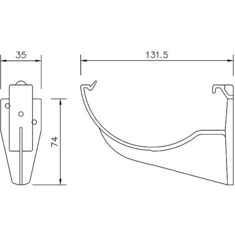 RK1B FloPlast Fascia Bracket Black 112mm Half Round Gutter
