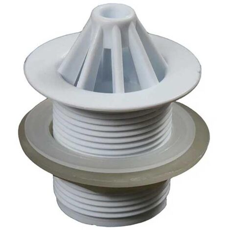 Plastic Body Dome Unslotted Urinal Waste 1 1/4" White