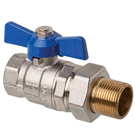 1 Inch BSP Heavy Duty Plumbing Ball Valve Blue Butterfly Handle FxM