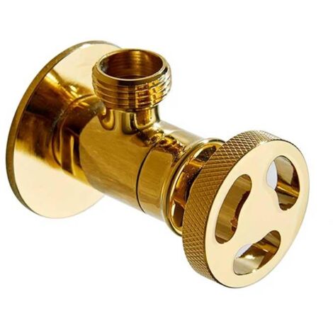 Gold Wall Mounted Angled Isolation Valve Round 1/2
