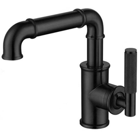 Industrial Style Deck Mounted Black Sink Tap Lever Type