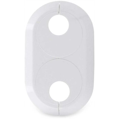 Double 28mm PVC White Radiator Plastic Water Pipe Cover Collar Rose