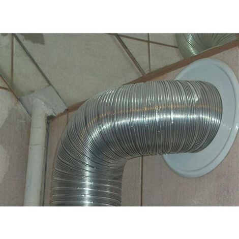 Metal Ventilation Ducting Pipe Wall Plate Spigot White 110mm Diameter