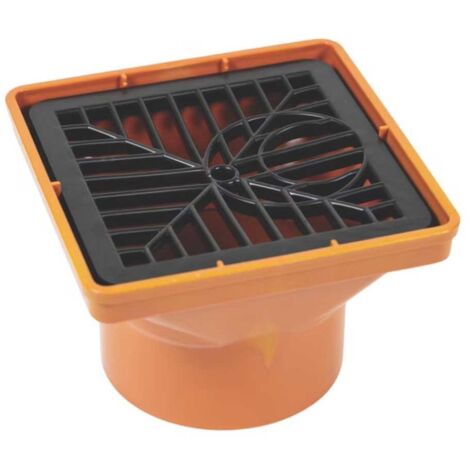 110mm Square Hopper & 150x150mm Grid For Underground Drainage FloPlast D504