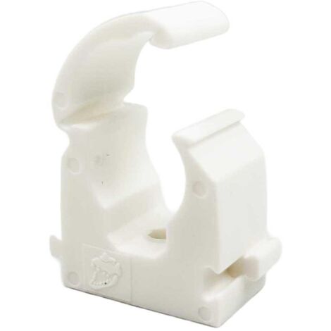 100 x 15mm Single Hinged Pipe Clips White Plastic