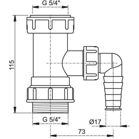 Kitchen Drain Waste Trap Adapter 5/4" with Dishwasher Inlet