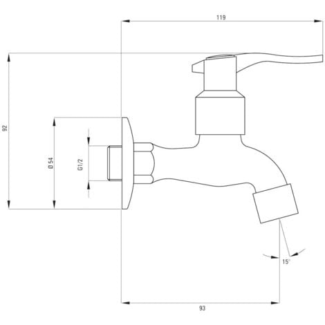 1/2 Inch Water Garden Outdoor Tap Chrome Plated with Aerator